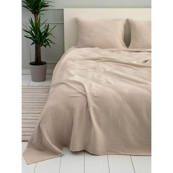 Çift Kişilik Pamuklu Yatak Örtüsü ve Yastık Kılıfı