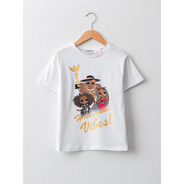 Bisiklet Yaka LOL Surprise OMG Lisanslı Kısa Kollu Kız Çocuk Tişört