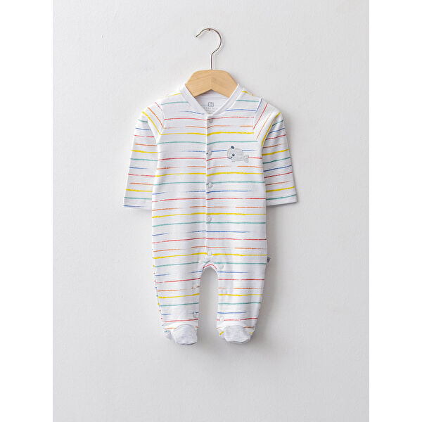 Bıorganic V Yaka Uzun Kollu Çizgili Organik Pamuklu Unisex Bebek Tulum Bıorganic V Yaka Uzun Kollu Çizgili Organik Pamuklu Unisex Bebek Tulum