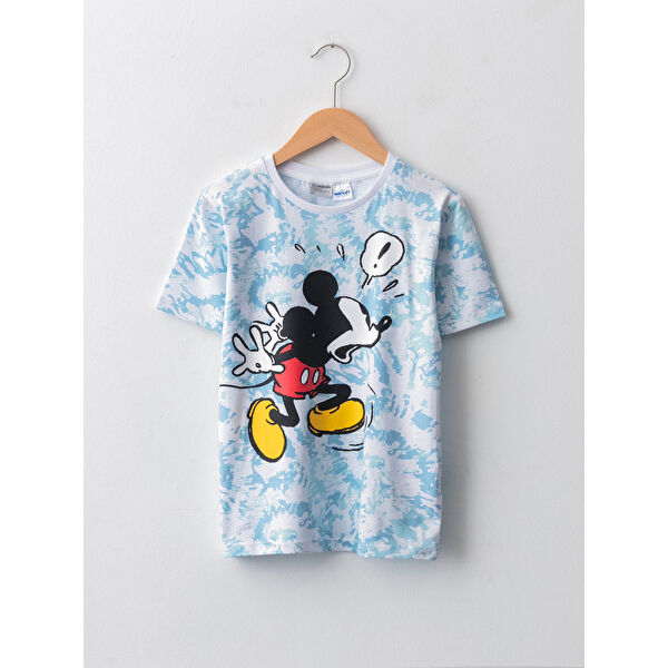 Bisiklet Yaka Mickey Mouse Baskılı Kısa Kollu Pamuklu Erkek Çocuk Tişört Bisiklet Yaka Mickey Mouse Baskılı Kısa Kollu Pamuklu Erkek Çocuk Tişört