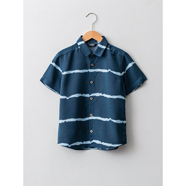 Batik Desenli Kısa Kollu Viskon Erkek Çocuk Gömlek Batik Desenli Kısa Kollu Viskon Erkek Çocuk Gömlek