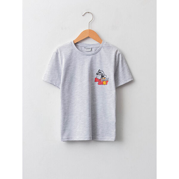 Bisiklet Yaka Nostaljik Maymun Baskılı Kısa Kollu Çocuk Tişört