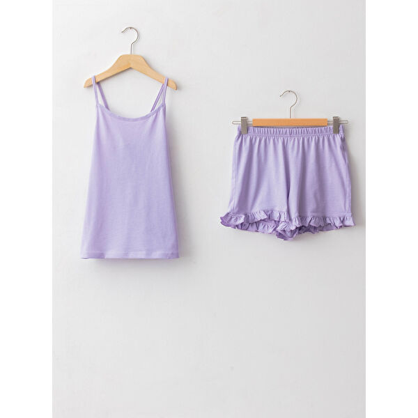 Bisiklet Yaka Basic Askılı Kız Çocuk Şortlu Pijama Takımı Bisiklet Yaka Basic Askılı Kız Çocuk Şortlu Pijama Takımı