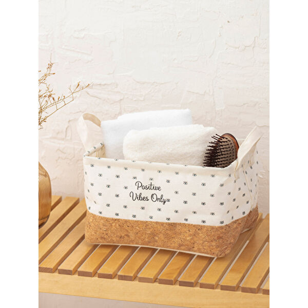 Slogan Baskılı Organizer Sepet 28x20x16 Cm Slogan Baskılı Organizer Sepet 28x20x16 Cm