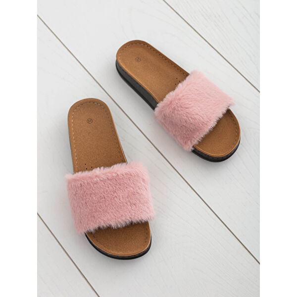 Tek Bantlı Pelüş Kadın Ev Terliği