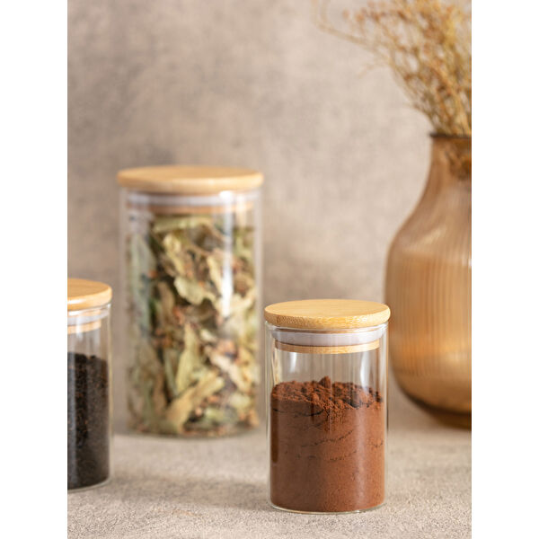 Ahşap Kapaklı Cam Kavonoz 250 Ml