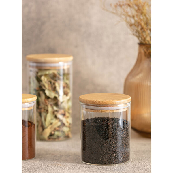 Ahşap Kapaklı Cam Kavanoz 450 Ml