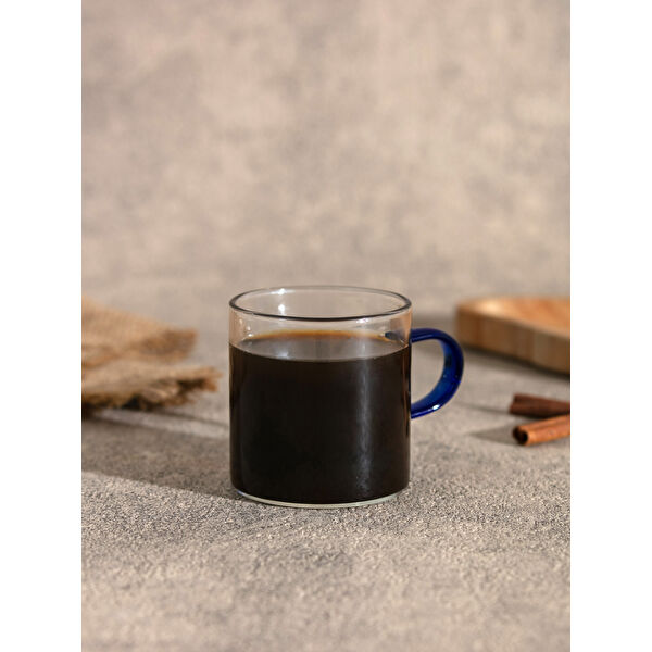 Renkli Kulp Detaylı Cam Kupa Bardak 6x6 Cm Renkli Kulp Detaylı Cam Kupa Bardak 6x6 Cm