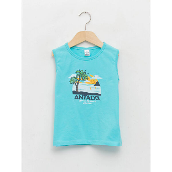 Bisiklet Yaka Antalya Baskılı Pamuklu Erkek Bebek Atlet Bisiklet Yaka Antalya Baskılı Pamuklu Erkek Bebek Atlet