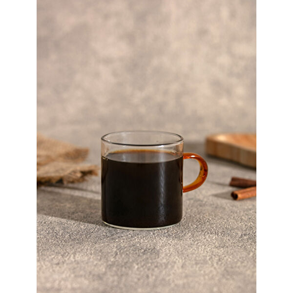 Renkli Kulp Detaylı Cam Kupa Bardak 6x6 Cm Renkli Kulp Detaylı Cam Kupa Bardak 6x6 Cm