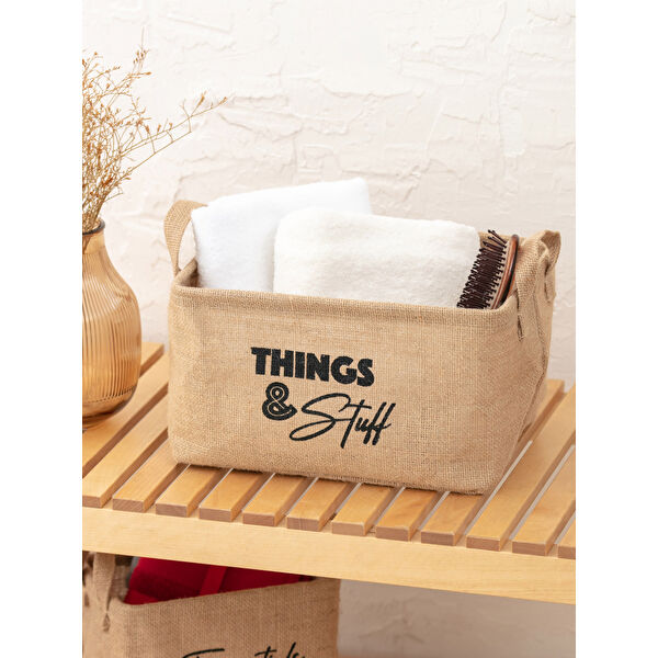 Slogan Baskılı Organizer Sepet 28x20x16 Cm Slogan Baskılı Organizer Sepet 28x20x16 Cm