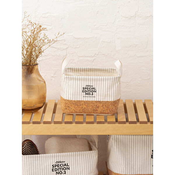 Slogan Baskılı Organizer Sepet 20x16x14 Cm