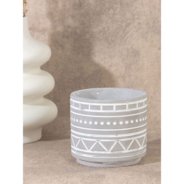 Geometrik Desenli Dekoratif Saksı 13x13x12 Cm