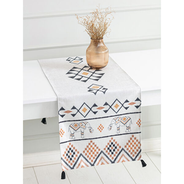 Baskılı Püsküllü Runner 45x150 Cm