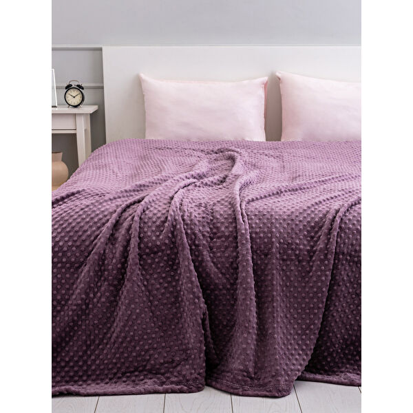 Çift Kişilik Battal Boy Yumuşak Dokulu Tomurcuk Desenli Battaniye 220x240 Cm