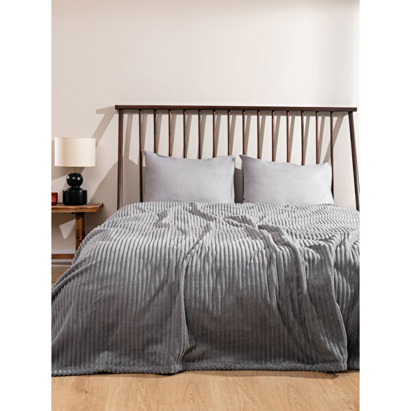 Çift Kişilik Battal Boy Yumuşak Dokulu Fitilli Battaniye 220x240 Cm