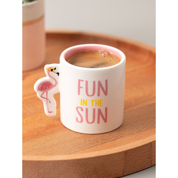 Flamingo Figürlü Seramik Kupa Bardak 100 Ml Flamingo Figürlü Seramik Kupa Bardak 100 Ml