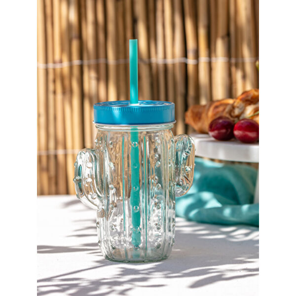 Cam Kaktüs Desenli Bardak 400 Ml Cam Kaktüs Desenli Bardak 400 Ml