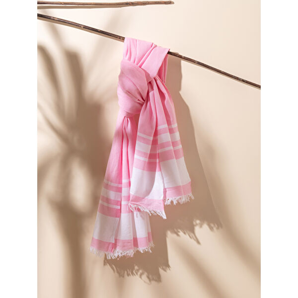 Renk Bloklu Püsküllü Peştamal Plaj Havlusu 90x165 Cm