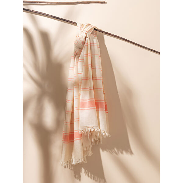 Renk Bloklu Püsküllü Peştamal Plaj Havlusu 90x165 Cm