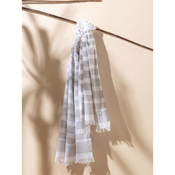 Renk Bloklu Püsküllü Peştamal Plaj Havlusu 90x165 Cm