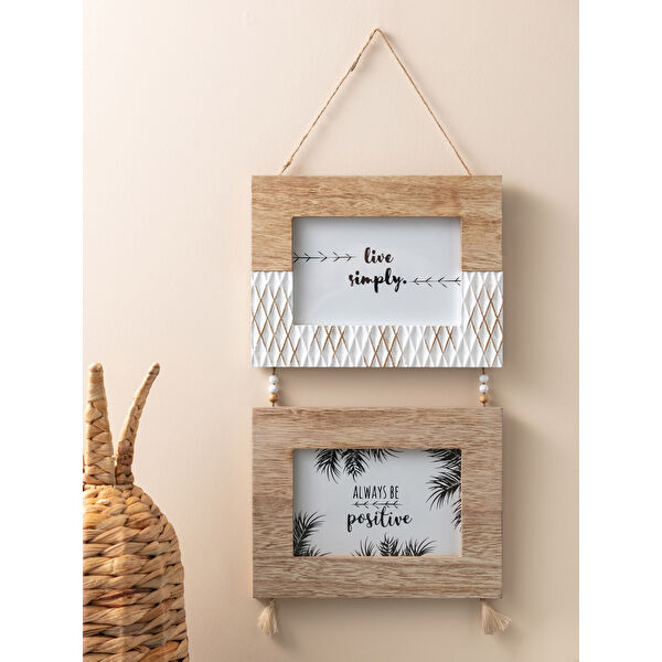 Çift Kat Askılı Ahşap Resim Çerçevesi 21x49x1 Cm Çift Kat Askılı Ahşap Resim Çerçevesi 21x49x1 Cm