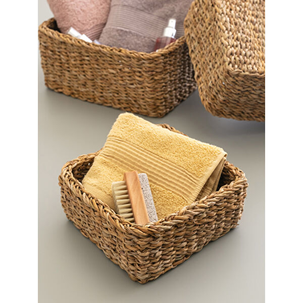 Düz Hasır Organizer Sepet 18x18x8 Cm Düz Hasır Organizer Sepet 18x18x8 Cm