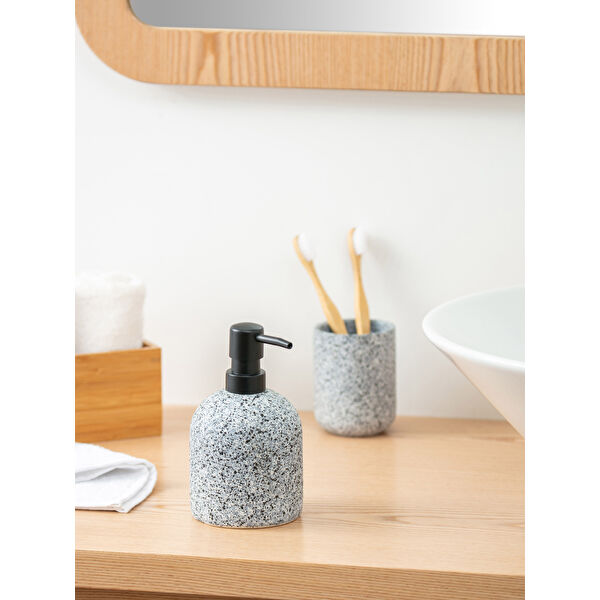 Kendinden Desenli Seramik Sıvı Sabunluk 9x9x15 Cm