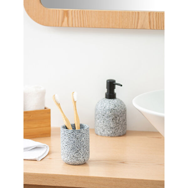 Kendinden Desenli Seramik Diş Fırçalık 7x7x9 Cm Kendinden Desenli Seramik Diş Fırçalık 7x7x9 Cm