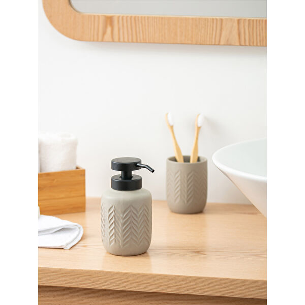 Desenli Seramik Sıvı Sabunluk 8x8x15 Cm