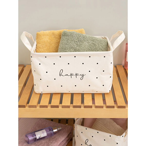 Yazı Baskılı Organizer Sepet 28x20x16 Cm Yazı Baskılı Organizer Sepet 28x20x16 Cm
