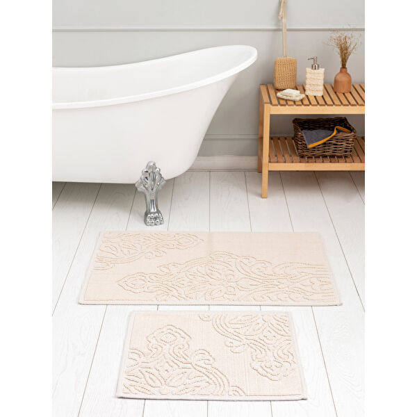 Pamuklu Desenli Banyo Paspası 2'li