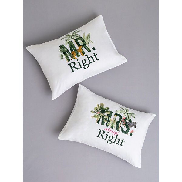 Desenli Dokuma Yastık Kılıfı 2'li 50x70 Cm