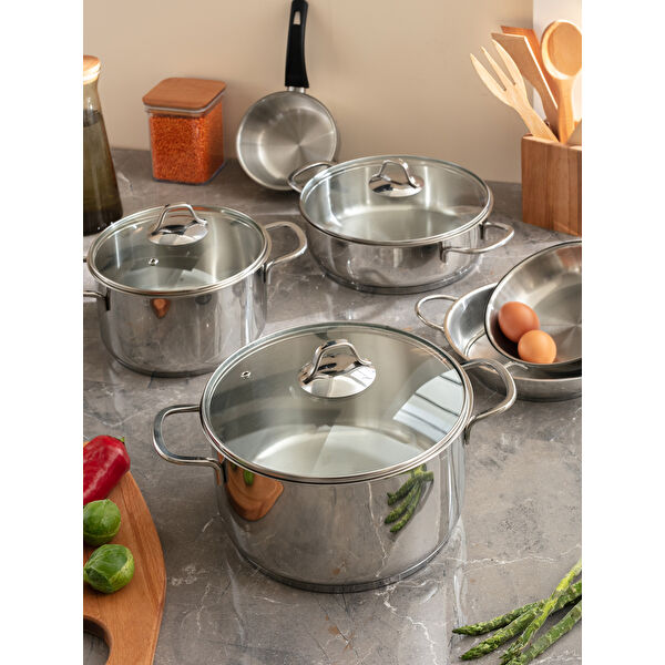 Düz Çelik Tencere 24 Cm