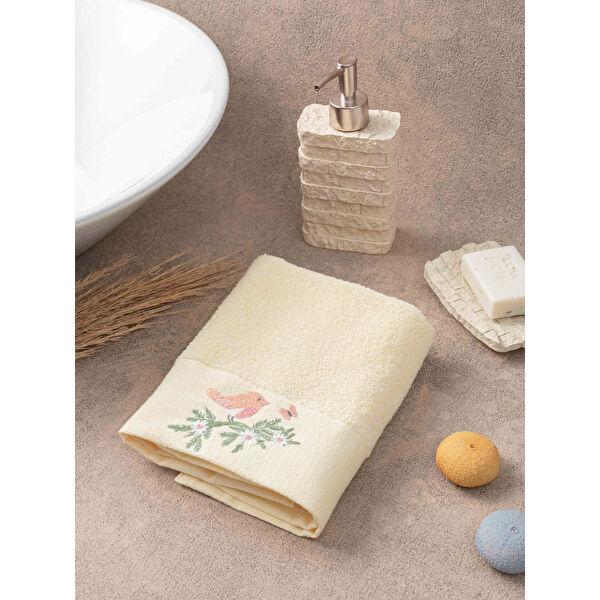 Pamuklu Nakışlı Yüz Havlusu 50x80 Cm