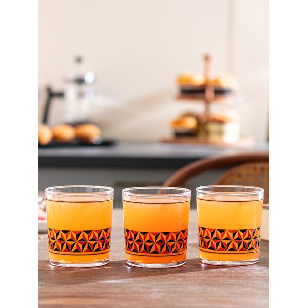 Baskılı Cam Su Bardağı 3'lü 380 Ml