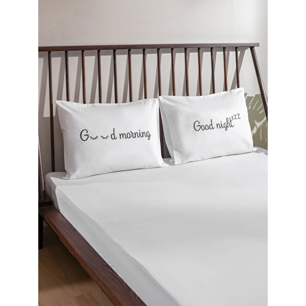 Yazı Baskılı Pamuklu Yastık Kılıfı 2'li 50x70 Cm