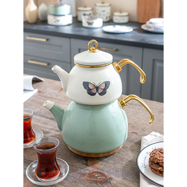 Emaye Çaydanlık Seti 1,1 Lt + 2,3 Lt Emaye Çaydanlık Seti 1,1 Lt + 2,3 Lt