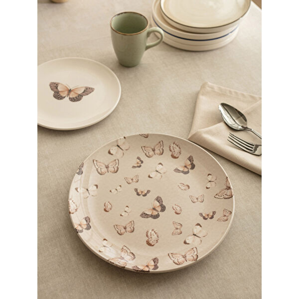 Kelebek Baskılı Seramik Sunum Tabağı 25 Cm Kelebek Baskılı Seramik Sunum Tabağı 25 Cm