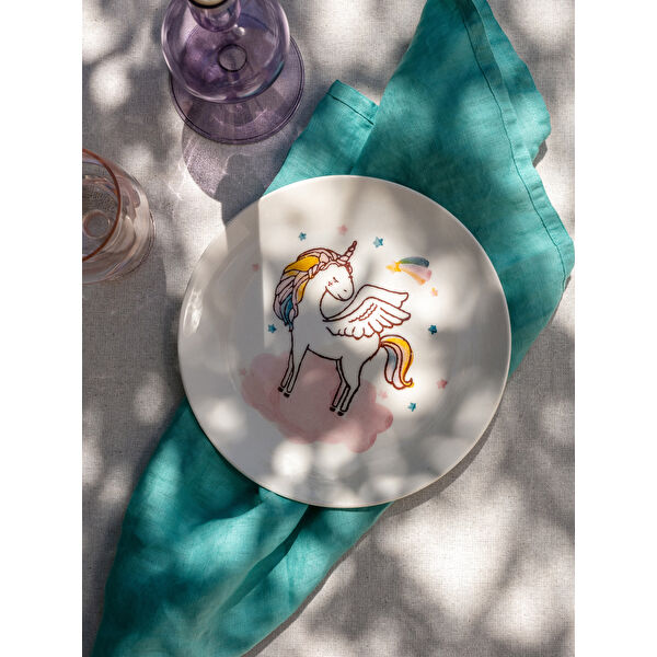 Unicorn Baskılı Seramik Pasta Tabağı 21 Cm Unicorn Baskılı Seramik Pasta Tabağı 21 Cm