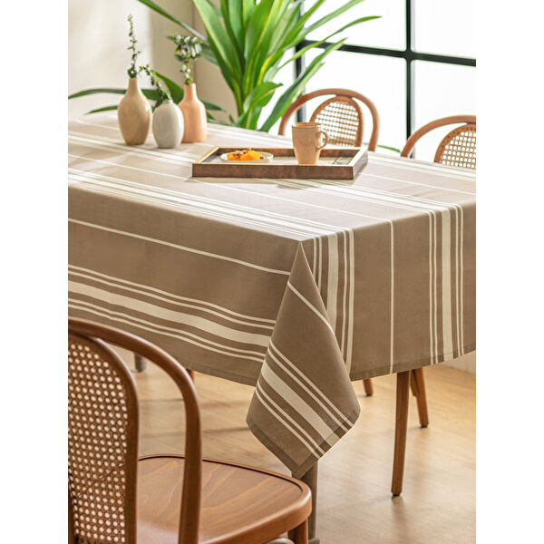 Çizgili Pamuklu Masa Örtüsü 150x200 Cm