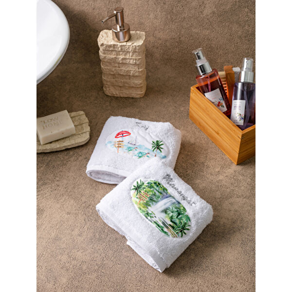 Nakış Detaylı Pamuklu El Havlu 30x50 Cm Nakış Detaylı Pamuklu El Havlu 30x50 Cm