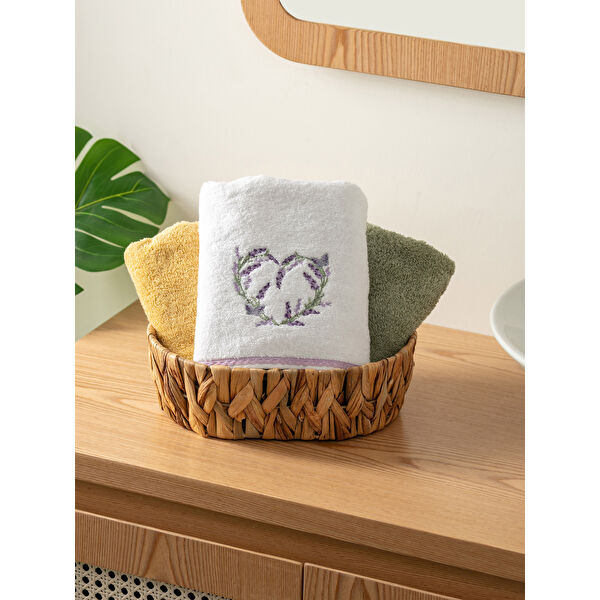 Nakışlı Pamuklu Yüz Havlusu 50x80 Cm