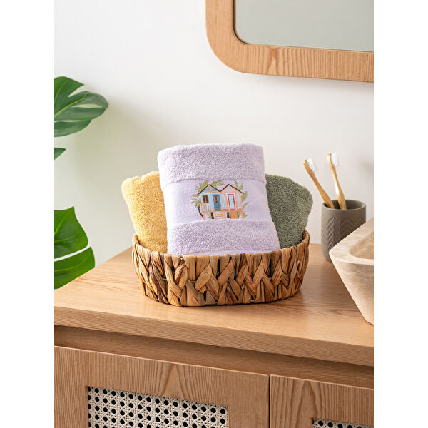 Nakışlı Pamuklu Yüz Havlusu 50x80 Cm