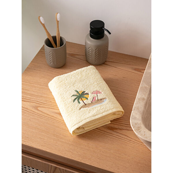 Nakışlı Pamuklu Yüz Havlusu 50x80 Cm