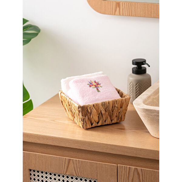 Çiçek Nakışlı Pamuklu El Havlusu 30x50 Cm