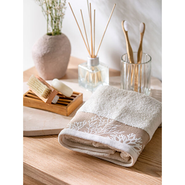 Nakışlı Pamuklu Yüz Havlusu 50x80 Cm