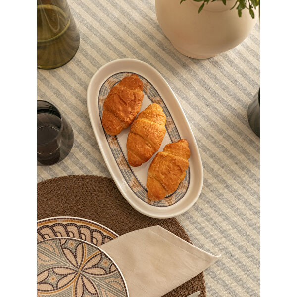 Baskılı Seramik Kayık Tabak 15x26 Cm Baskılı Seramik Kayık Tabak 15x26 Cm