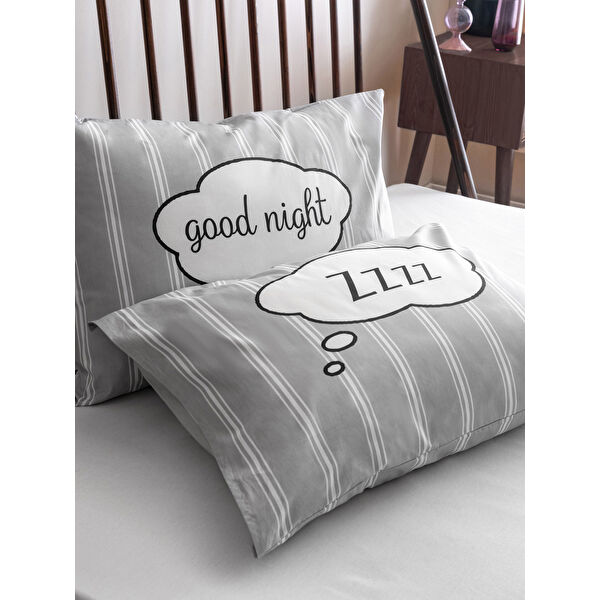 Yazı Baskılı Pamuklu Yastık Kılıfı 2'li 50x70 Cm