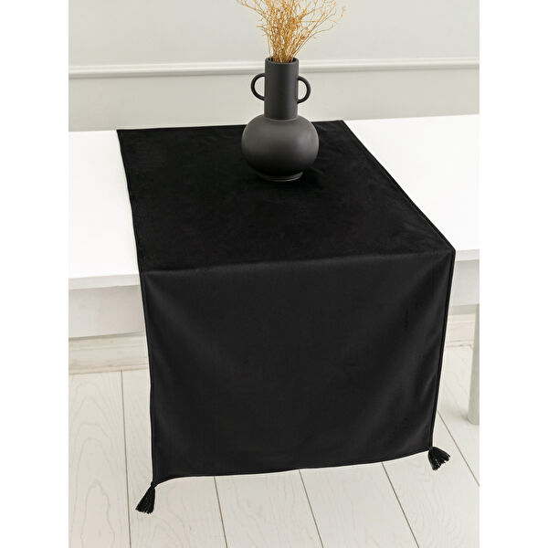 Kadife Püskül Detaylı Runner 45x150 Cm Kadife Püskül Detaylı Runner 45x150 Cm